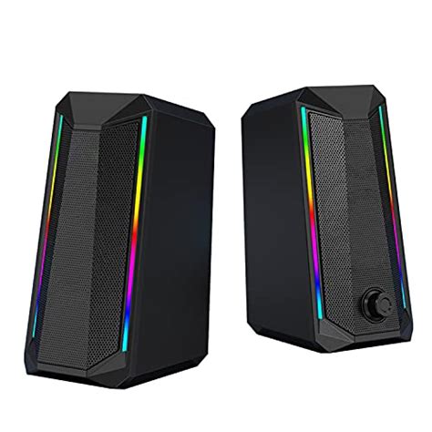 Computer Speakers RGB Color LED Light Emitting Speakers USB Channel PC Speakers Stereo