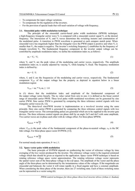 Pwm Control Techniques For Three Phase Three Level Inverter Drives Pdf