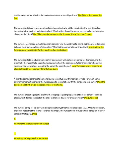 Solution Nclex Safety Questions Studypool