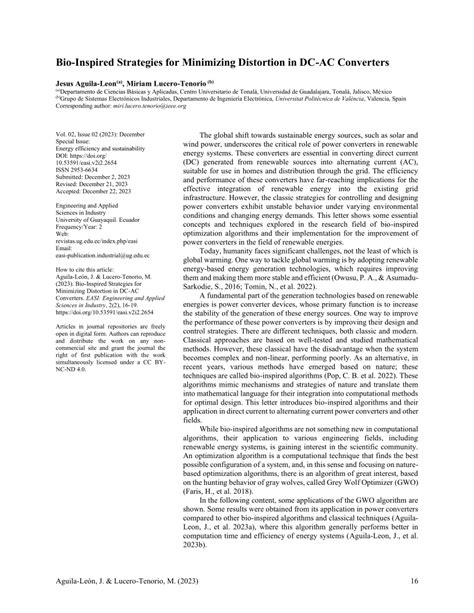 Pdf Bio Inspired Strategies For Minimizing Distortion In Dc Ac Converters