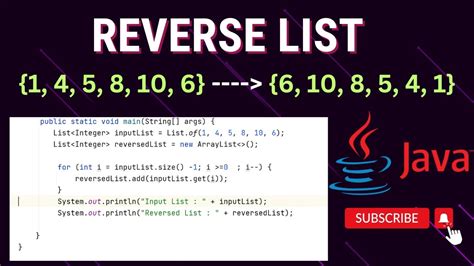 Frequently Asked Java Program 2 Reverse A List Youtube