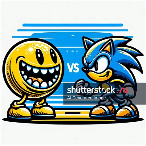 Cartoon Artistic Image Pacman Vs Sonic Ai Generated Image 2478641193 Shutterstock
