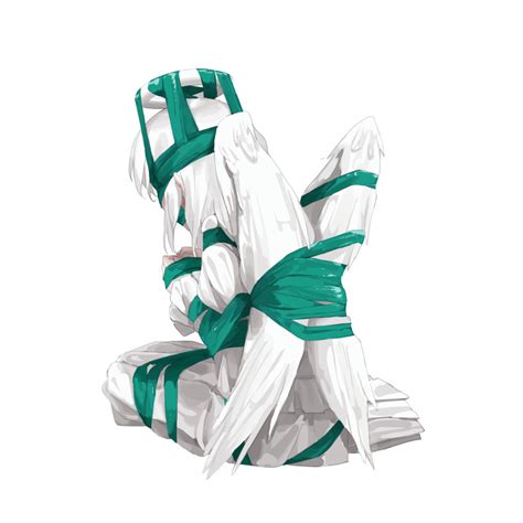 Safebooru 1girl Absurdres Angel Wings Blindfold Bound Bound Legs Bound Wings Bound Wrists