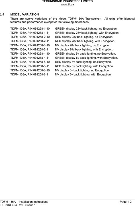 Technisonic Tdfm 136a Vhf Fm Digital Airborne Transceiver User Manual 1
