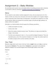 Assignment 2 Pdf Assignment 2 Baby Mobiles All Submitted Work Must