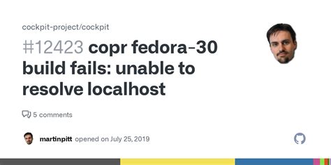 Copr Fedora 30 Build Fails Unable To Resolve Localhost · Issue 12423