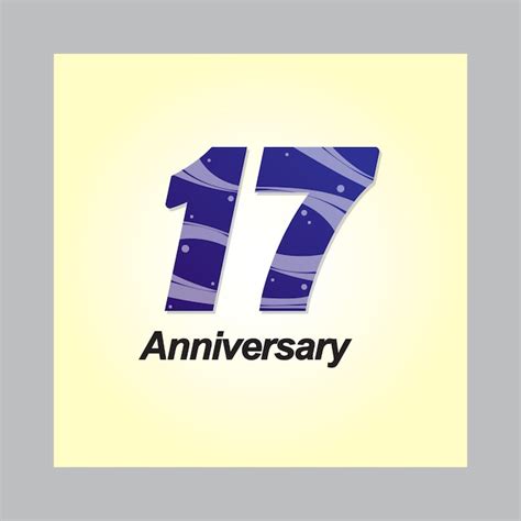 Premium Vector 17 Anniversary Logo With Scum Pattern