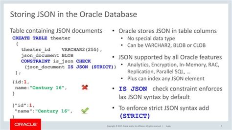 Json And The Oracle Database Pptx