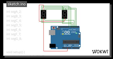 Belajar Arduino Seven Segment Wokwi Esp32 Stm32 Arduino Simulator