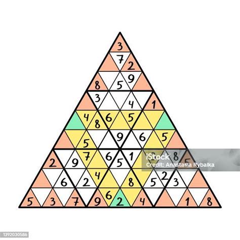 그란데 특이한 삼각형 스도쿠 게임 아이 벡터 일러스트 레이 션 9에 대한 스톡 벡터 아트 및 기타 이미지 9 교육 기하 Istock
