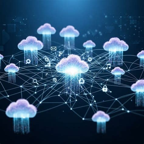 Digital Representation Of Cloud Computing Featuring Stylized Clouds