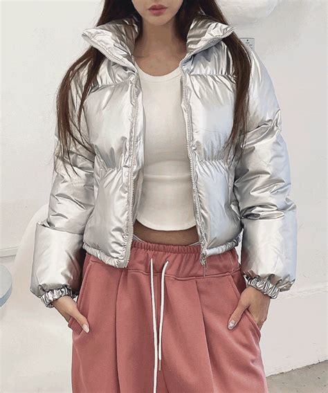 [빵빵 4컬러] 글로시 크롭 스트링 투웨이 패딩 글로시패딩 크롭패딩 숏패딩 에이블리