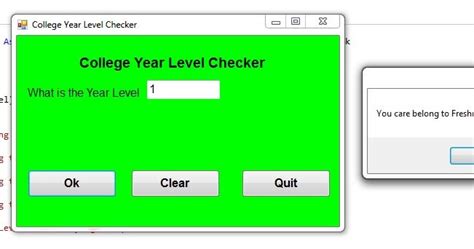 Free Programming Source Codes And Computer Programming Tutorials College Year Level Checker