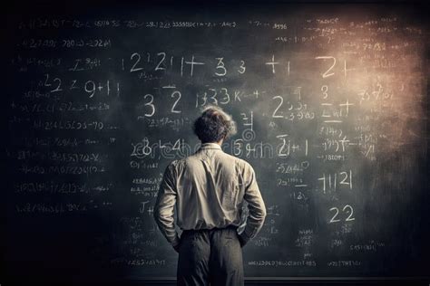 Scientist In Front Of A Blackboard With Equations And Problem Solving Solutions Generative Ai