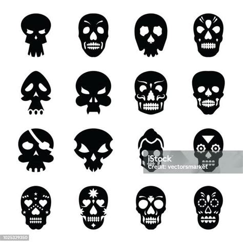 해골 문신 문양 아이콘 공포 무서움에 대한 스톡 벡터 아트 및 기타 이미지 공포 무서움 두개골 머리 Istock