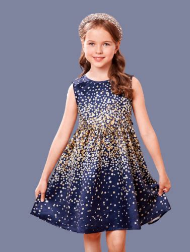 Vestido De Menina Ayana Elegância Navy Zoyafashionpt