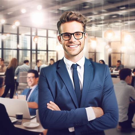 Premium Ai Image A Man In A Suit With Glasses And A Tie That Says