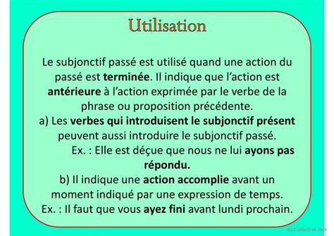 Subjonctif Passé Règle E English Esl Powerpoints Subjonctif Passé Règle E English Esl Powerpoints