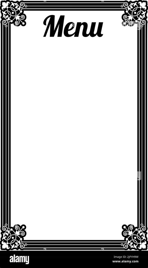 Menu Frame Border Background Stock Vector Image Art Alamy