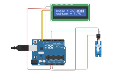 Circuit Design Servo Moter With Lcd Tinkercad