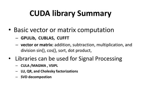 Ppt Cuda Library And Demo Powerpoint Presentation Free Download Id2699953