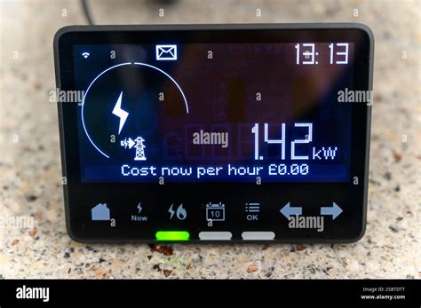 Closeup Of Domestic Smart Meter Showing Amount Of Electricity Being