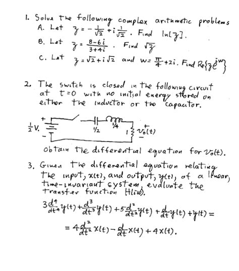 Solved Solve The Following Complex Arithmetic Problems Let