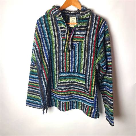 Rasta Rainbow Stripe Drug Rug Hoodie Poncho Xl Wardrobe Outfitters