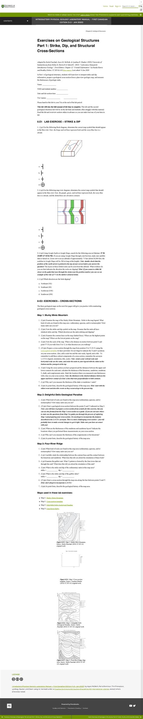 Exercises On Geological Structures Part 1 Strike Dip And Structural