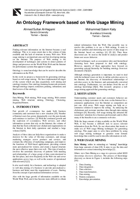 Pdf An Ontology Framework Based On Web Usage Mining