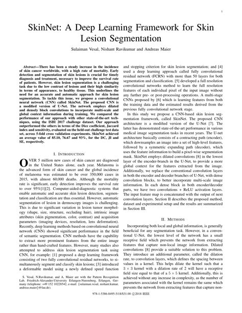 Pdf Skinnet A Deep Learning Framework For Skin Lesion Segmentation