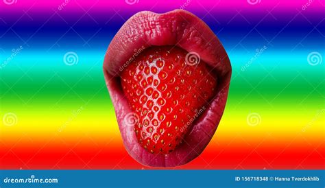 Erotic Mouth Closeup Woman Sexy Tongue Desire Sensual Seductive Stock Photography