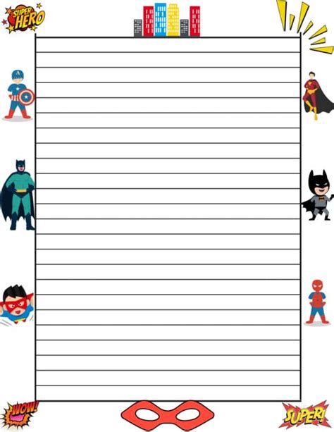 Writing Paper Superhero By Just Another Homeschool Mom Tpt