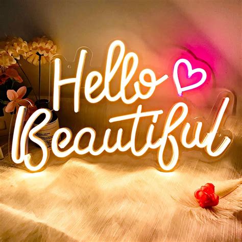 Hello Beautiful Neon Sign Light Art Wall Led Neon Sign For Bedroom Bar