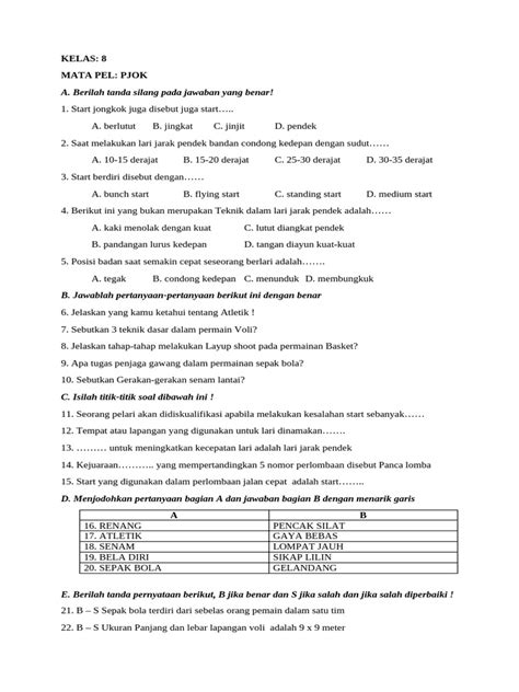Soal Pjok Kelas 78 111348 Pdf Soal Pjok Kelas 78 111348 Pdf