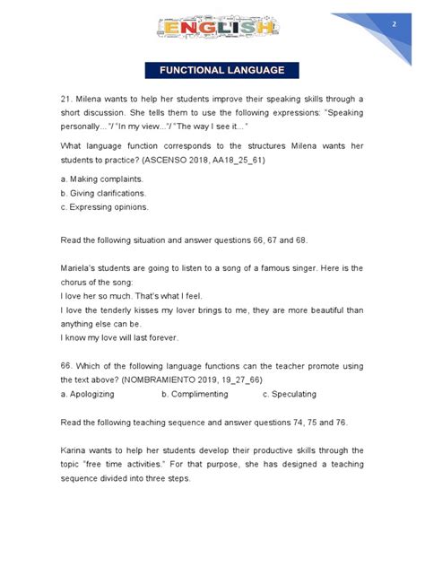 Functional Language 15 Octubre Pdf Behavior Modification Human Communication