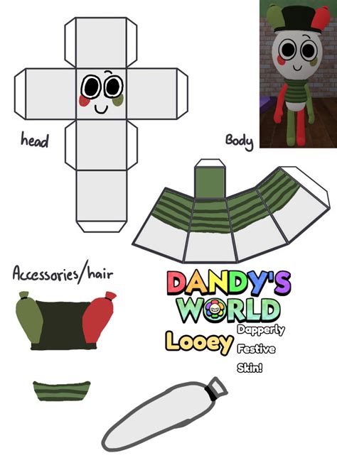 Dandys World Looey Dapperly Festive Skin Papercraft In 2025 Paper Crafts Crafts Dandy