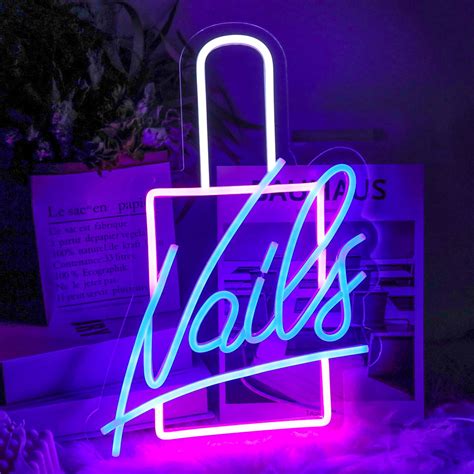 Nails Neon Sign Led Neon Light Signs Nail Polish Light Up Signs For Wa