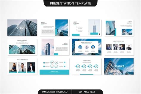 비즈니스 최소한의 Powerpoint 프레젠테이션 템플릿 디자인 프리미엄 벡터