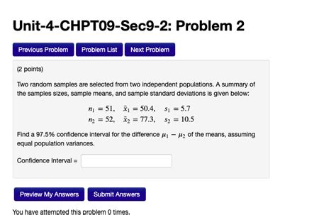solved two random samples are selected from two independent