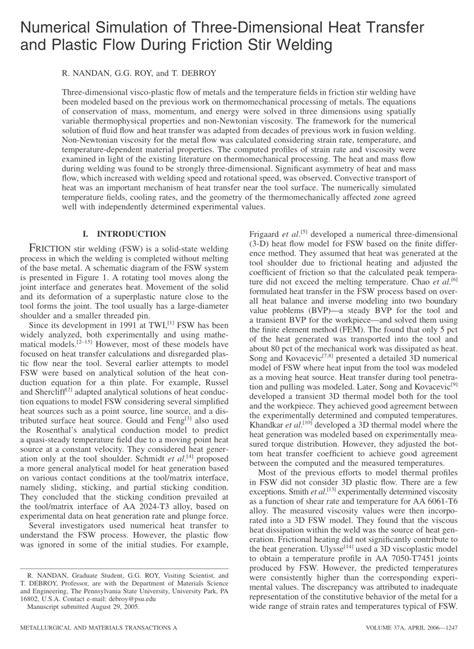 pdf numerical simulation of three dimensional heat transfer and
