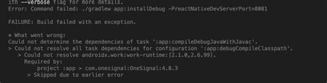 Bug Cant Build Android 31 With Issue Androidxworkwork Runtime · Issue 1468 · Onesignal