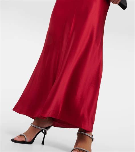 Silk Satin Maxi Skirt In Red The Sei Mytheresa