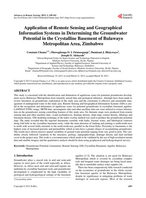 Pdf Application Of Remote Sensing And Geographical Information