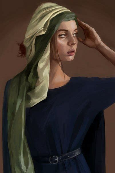 Иллюстрация Девушка Эпохи Возрождения в стиле портрет