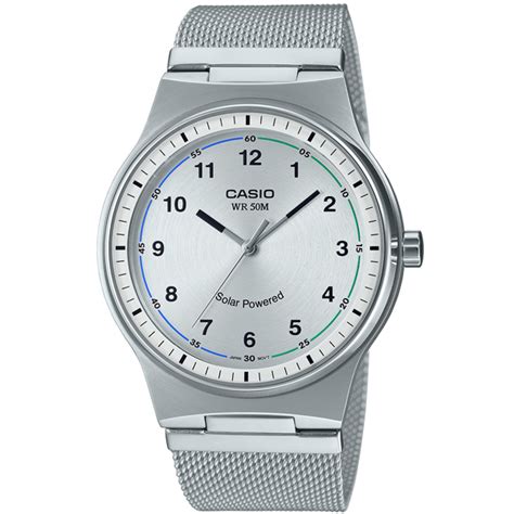 Mtp Rs105m 7bv Đồng Hồ Casio Nam Dây Kim Loại Dạng Lưới Pin Năng Lượng 3 Kim Chống