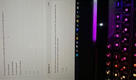 Solved The Transter Function Of A Second Order System Is Chegg