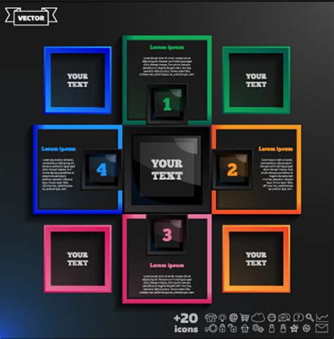 다이어그램 비즈니스 서식 파일 벡터 어두운 Infographic Eps Uidownload