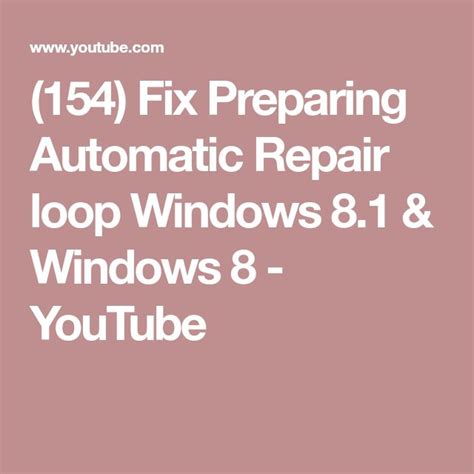 Fix Preparing Automatic Repair Loop Windows Windows YouTube Windows Repair
