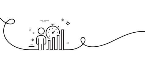 Business Statistics Line Icon Meeting Report Sign Continuous Line With Curl Vector Stock